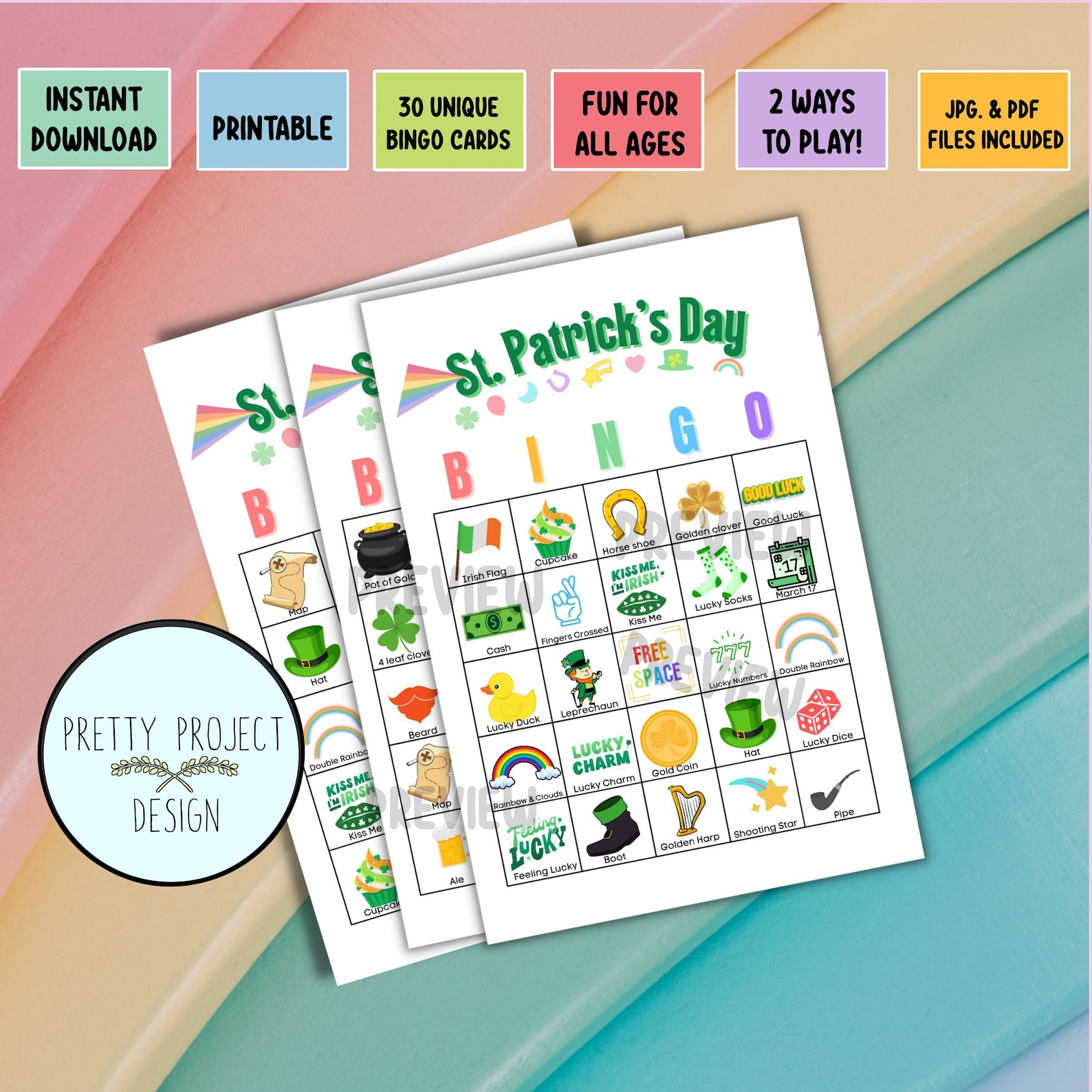 SAINT PATRICKS Day BINGO - Etsy
