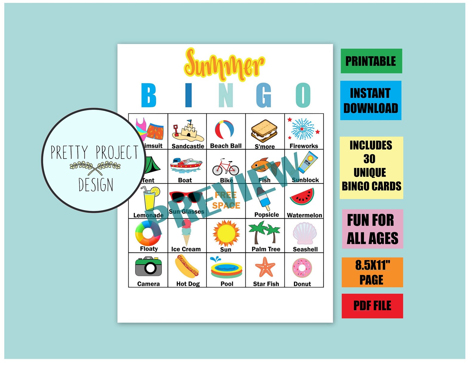 Summer BINGO - Etsy