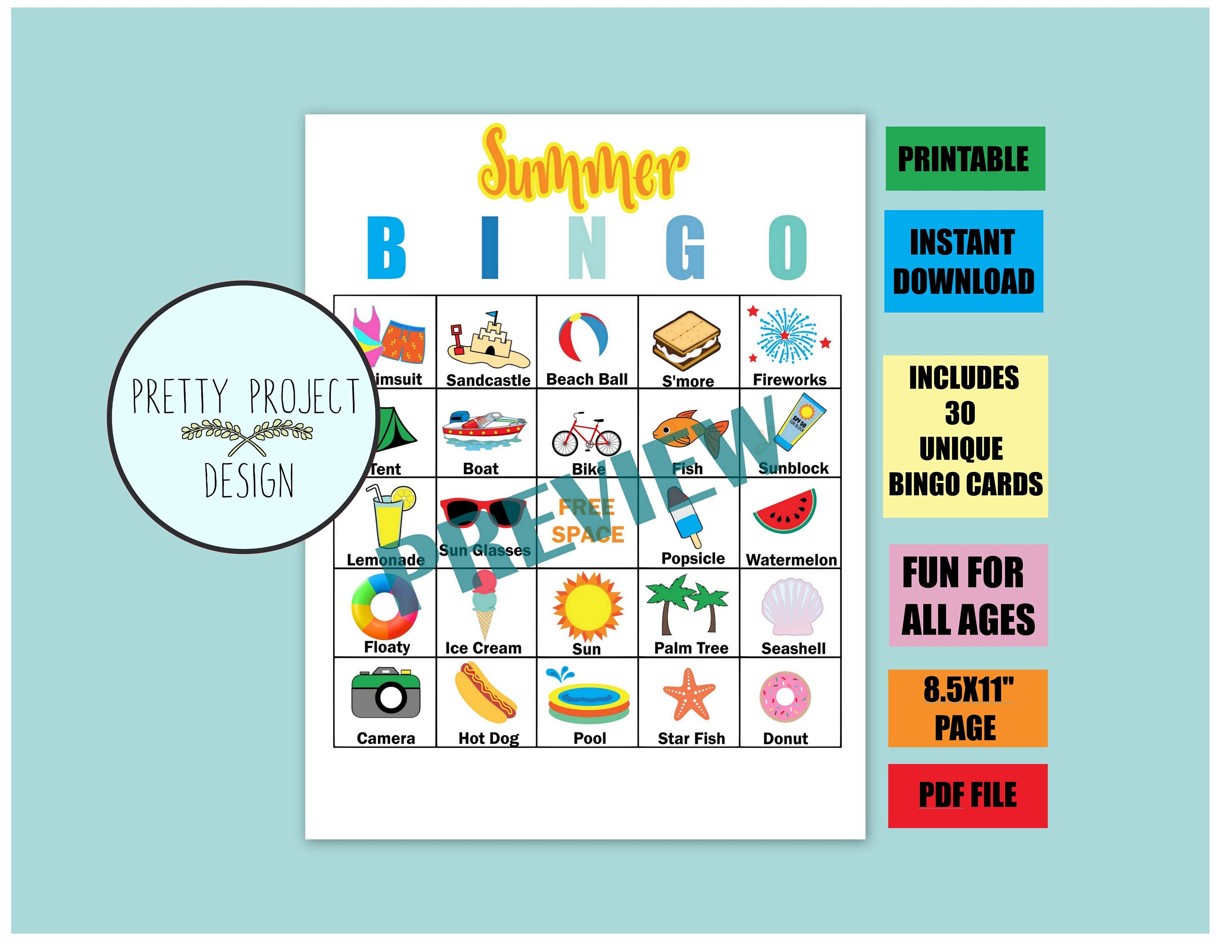 Summer BINGO - Etsy