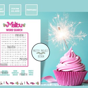 Malibu Word Search PARTY GAME - Etsy