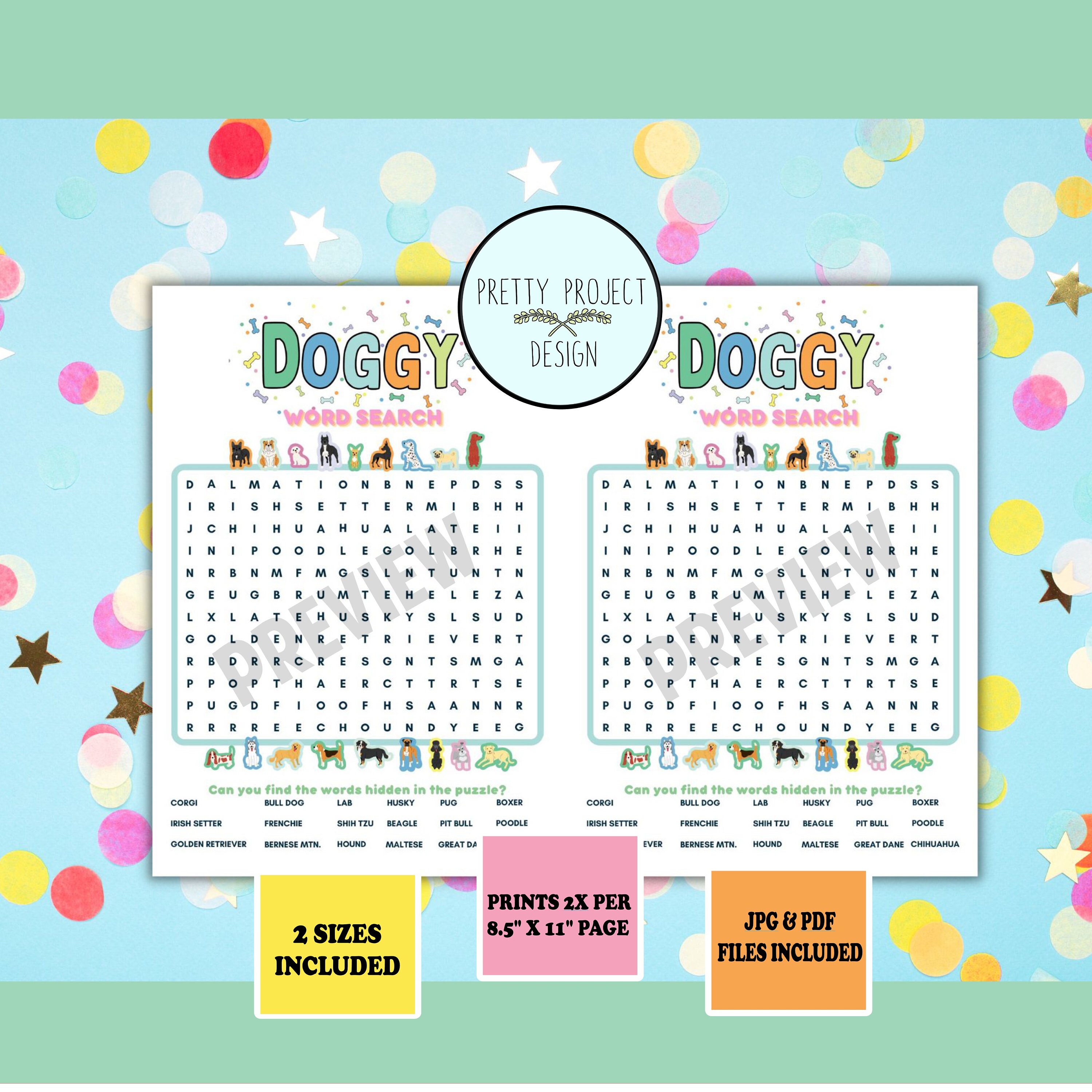 DOG WORD SEARCH Party Game - Etsy
