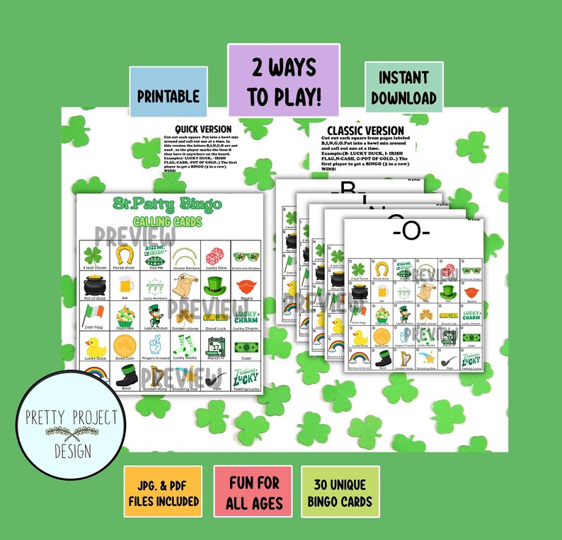 SAINT PATRICKS Day BINGO - Etsy