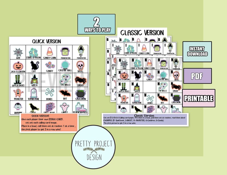 PASTEL HALLOWEEN BINGO - Etsy