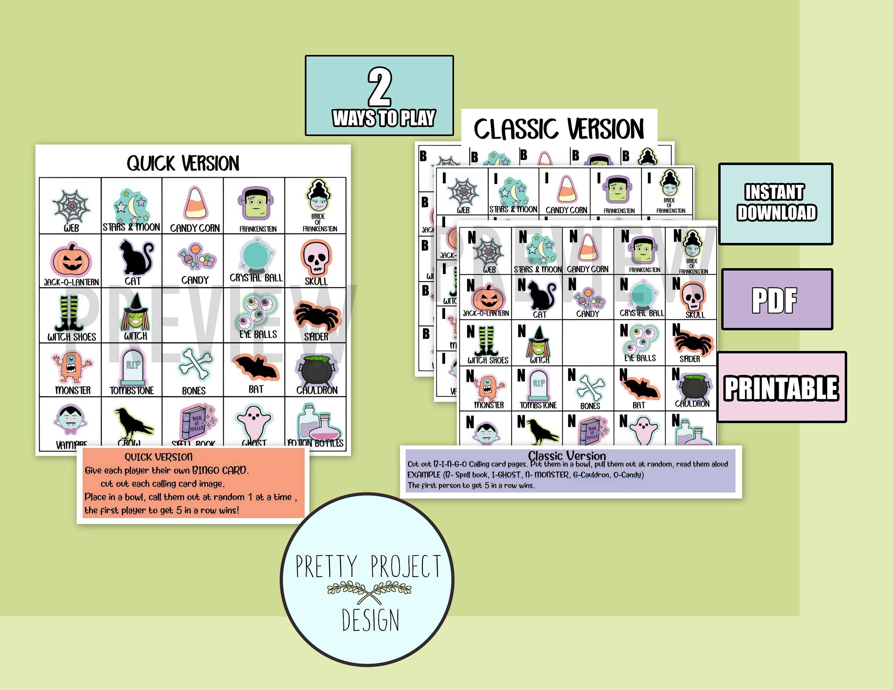 PASTEL HALLOWEEN BINGO - Etsy