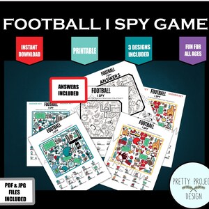 FOOTBALL I SPY Game Activity - Etsy