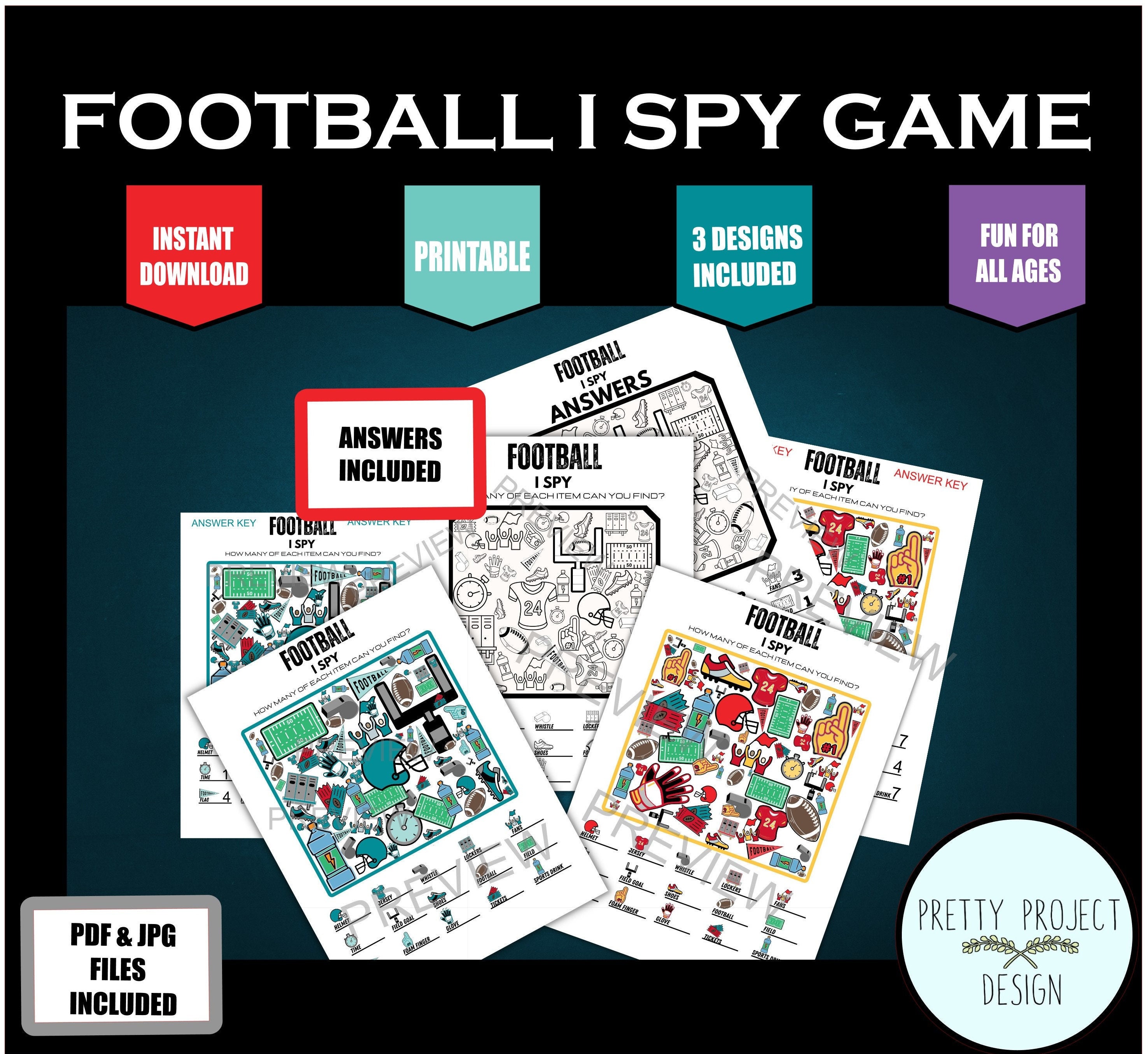 FOOTBALL I SPY Game Activity - Etsy
