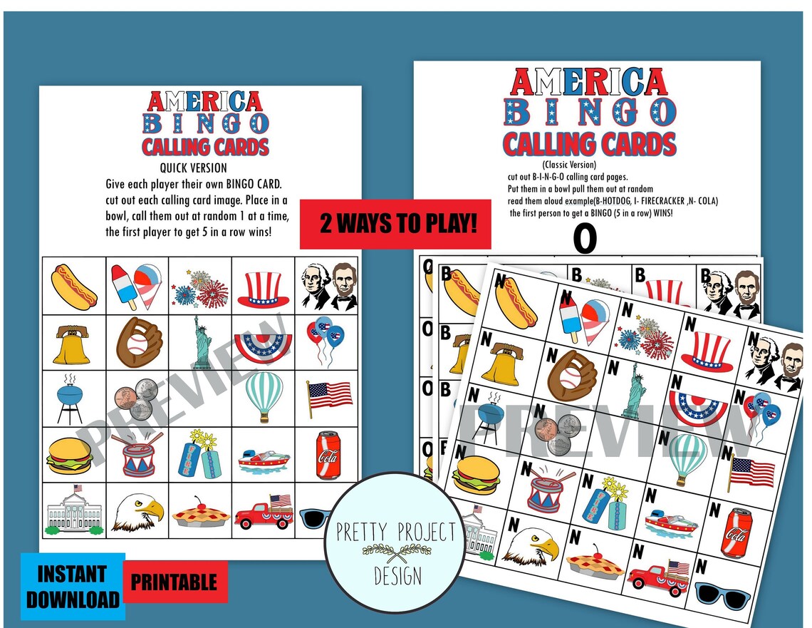 AMERICA BINGO - Etsy