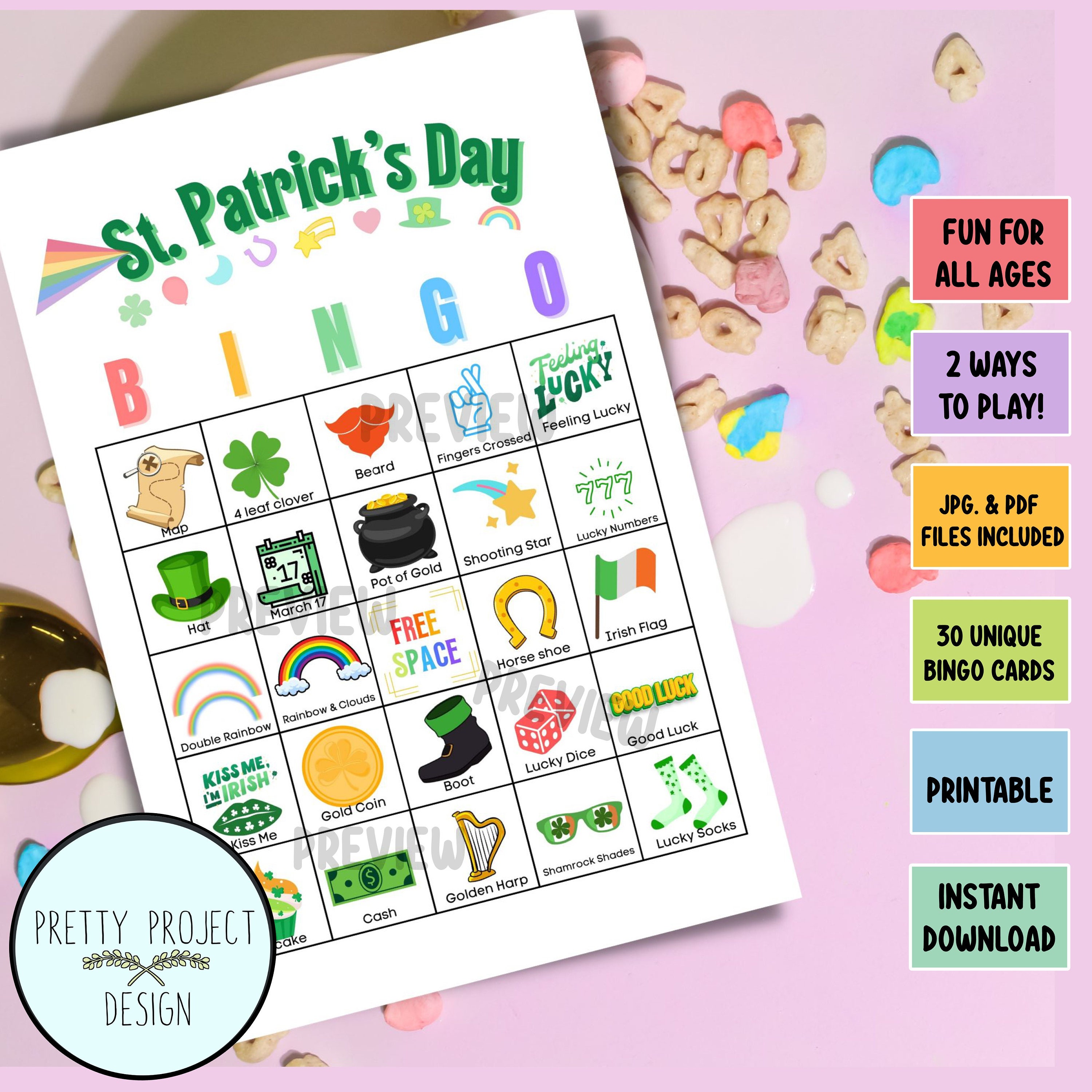 SAINT PATRICKS Day BINGO - Etsy