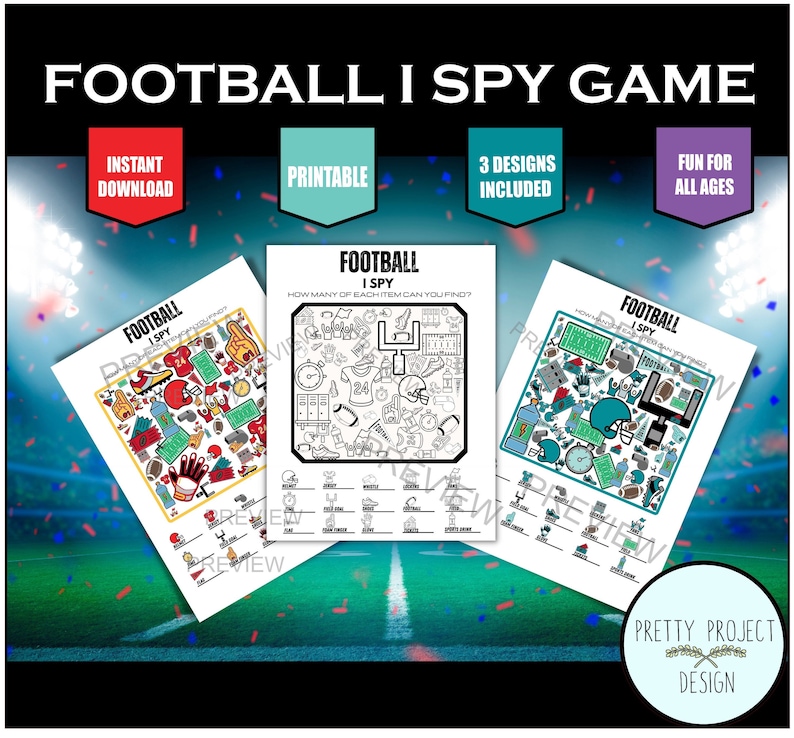 FOOTBALL I SPY Game Activity - Etsy