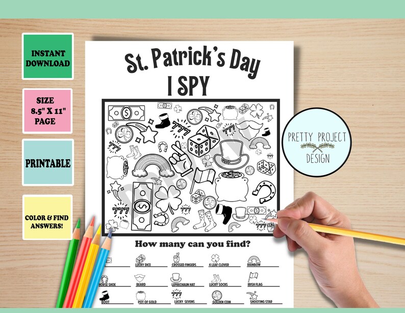Saint Patricks Day I SPY GAME - Etsy