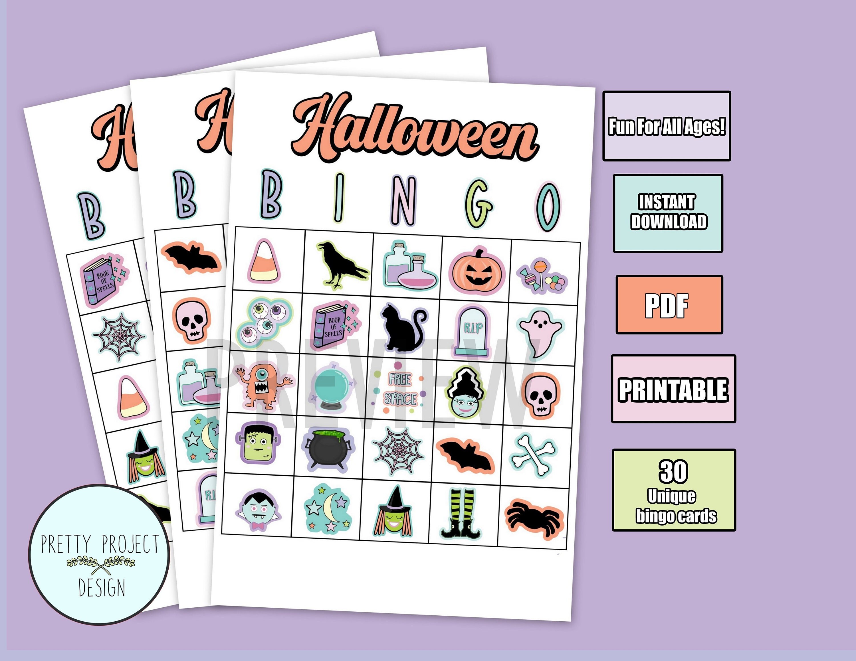 PASTEL HALLOWEEN BINGO - Etsy