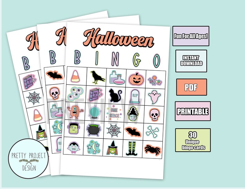 PASTEL HALLOWEEN BINGO - Etsy