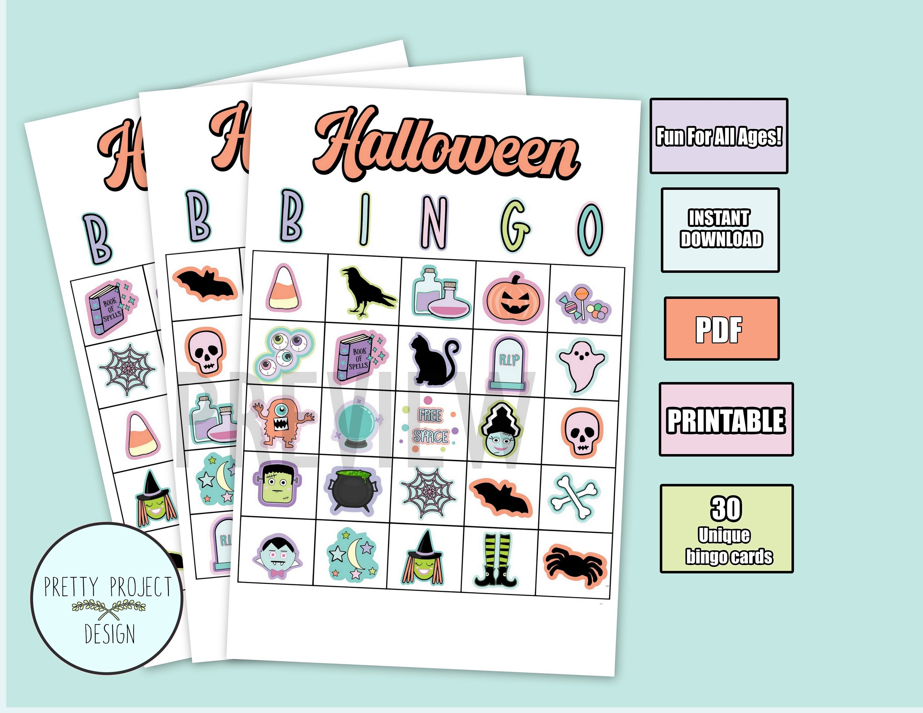 PASTEL HALLOWEEN BINGO - Etsy