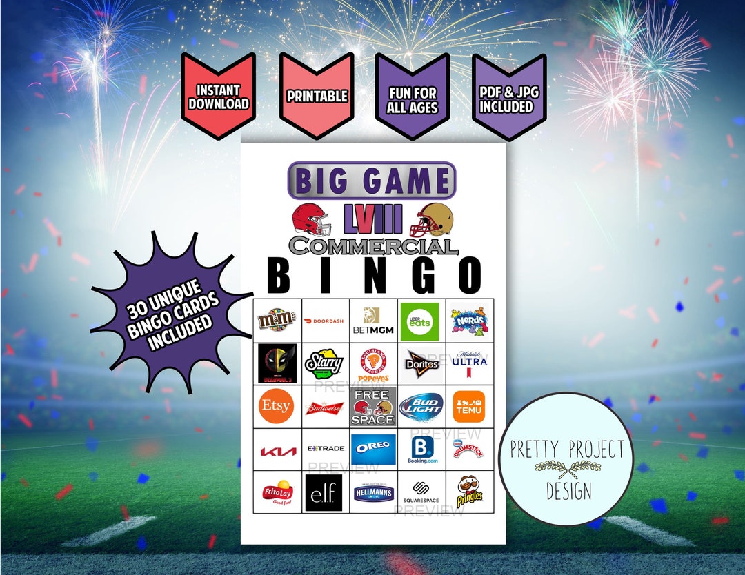 BIG GAME Lvlll Commercial BINGO - Etsy