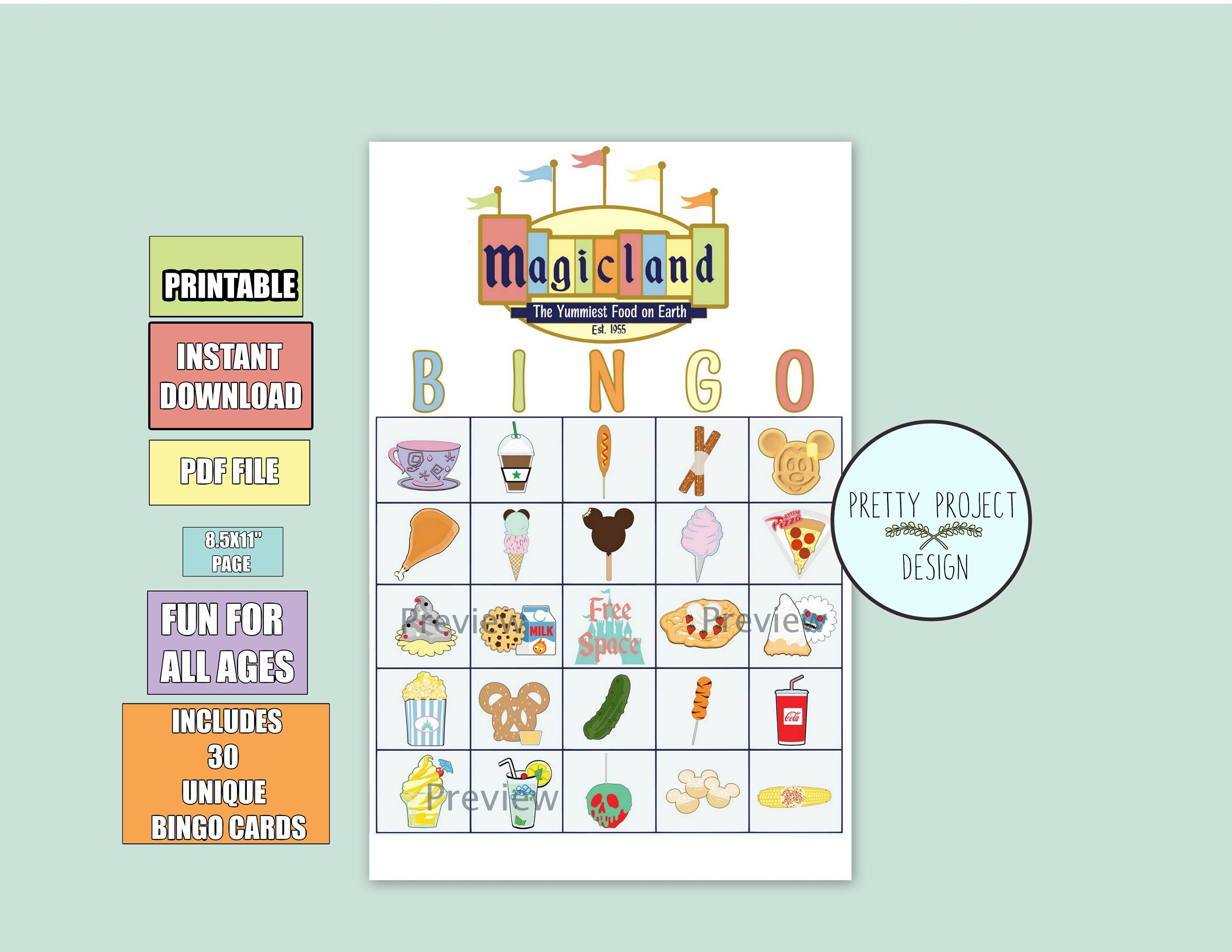 Magic Land Snack BINGO - Etsy