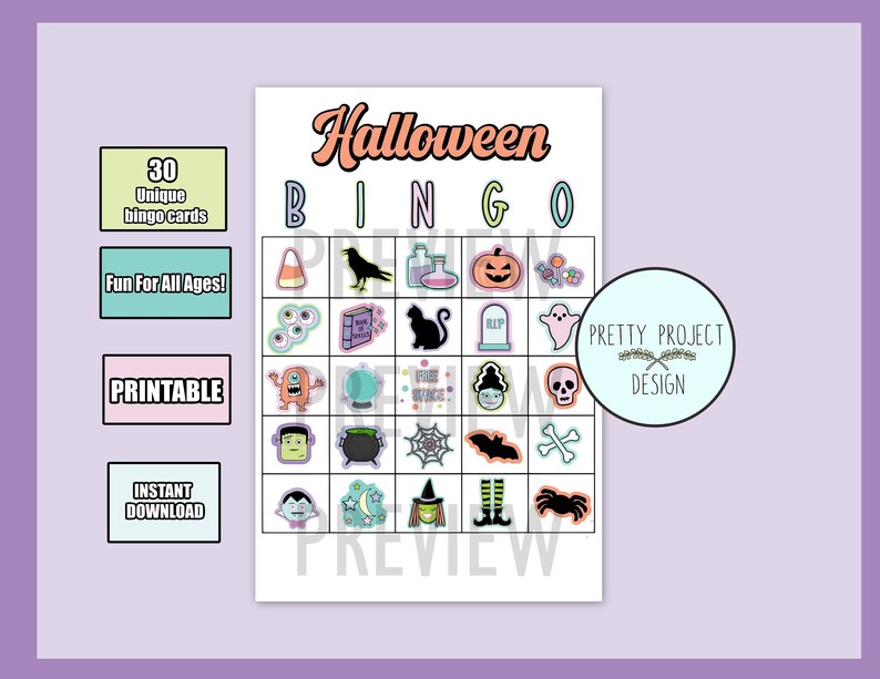 PASTEL HALLOWEEN BINGO - Etsy