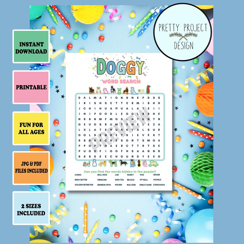 DOG WORD SEARCH Party Game - Etsy