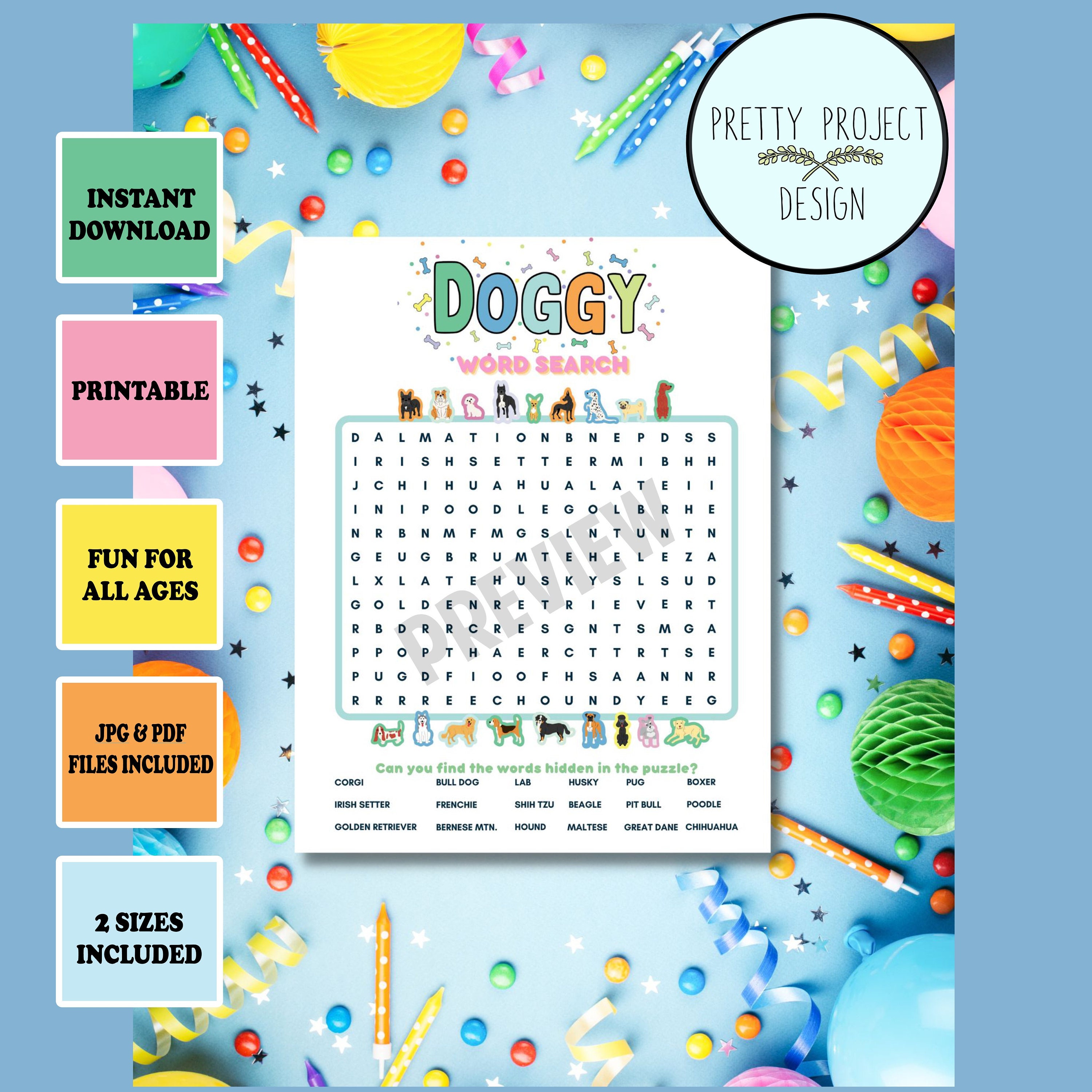 DOG WORD SEARCH Party Game - Etsy