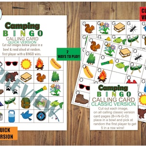 Camping BINGO - Etsy