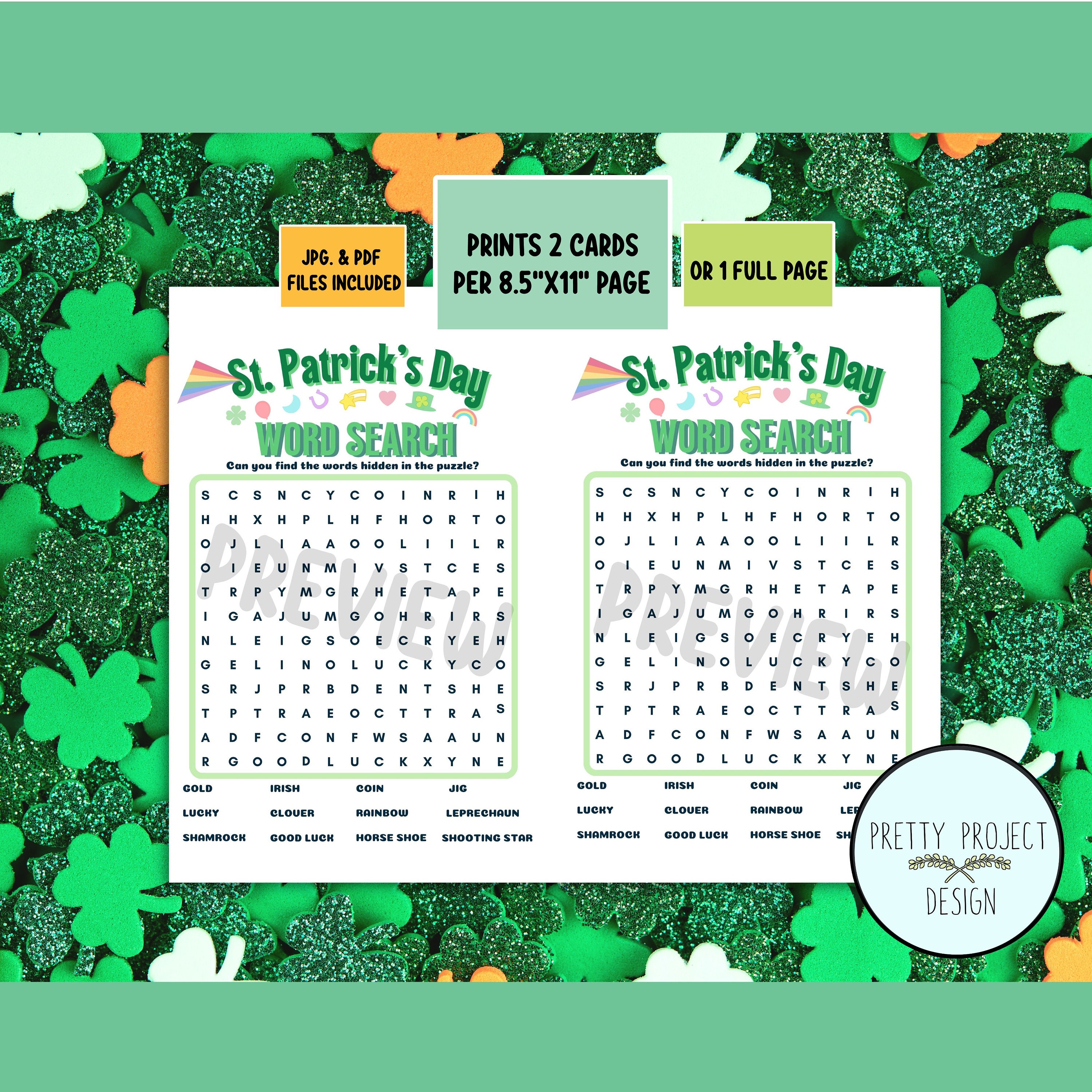 SAINT PATRICKS DAY Word Search Game - Etsy