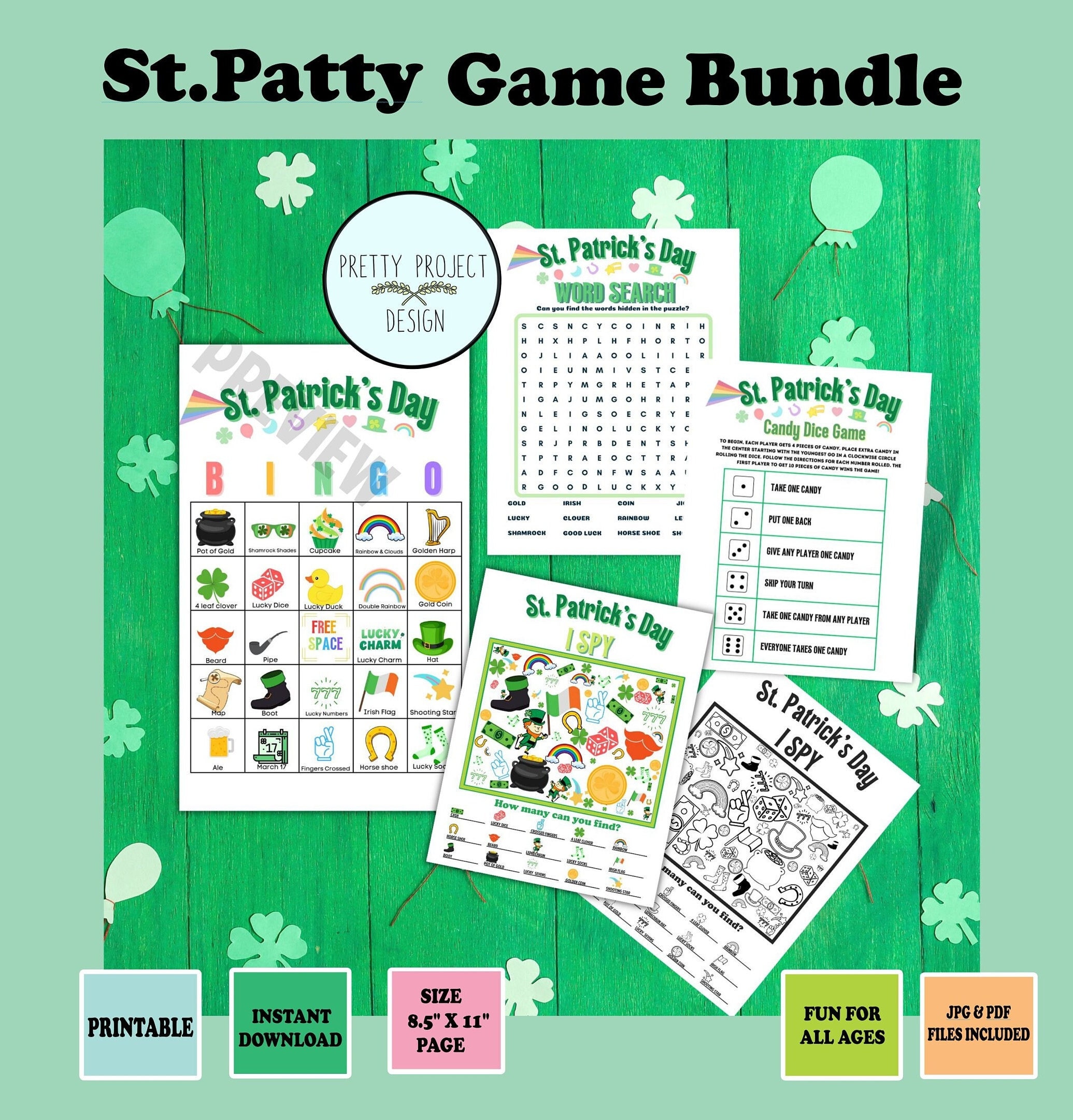 SAINT PATRICKS Day GAMES Bundle - Etsy