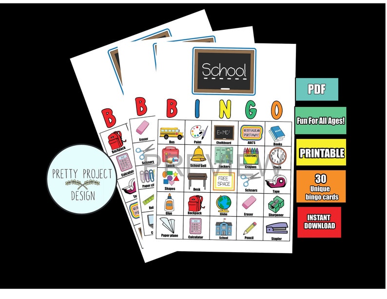 School BINGO - Etsy