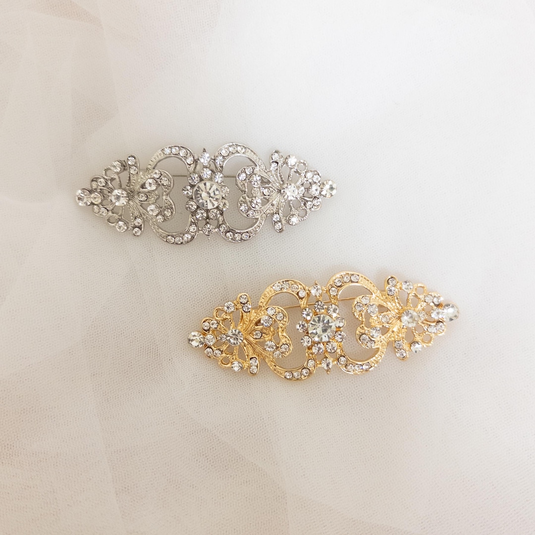 Gold Crystal Bridal Brooch Pin: Antique Style Wedding Sash Brooch - Etsy