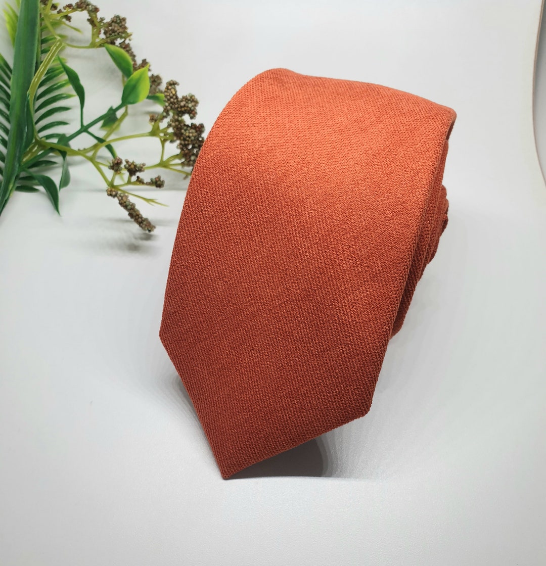 Rust Tie Groomsmen Tie Rust Orange Tie Wedding Tie Orange - Etsy Australia