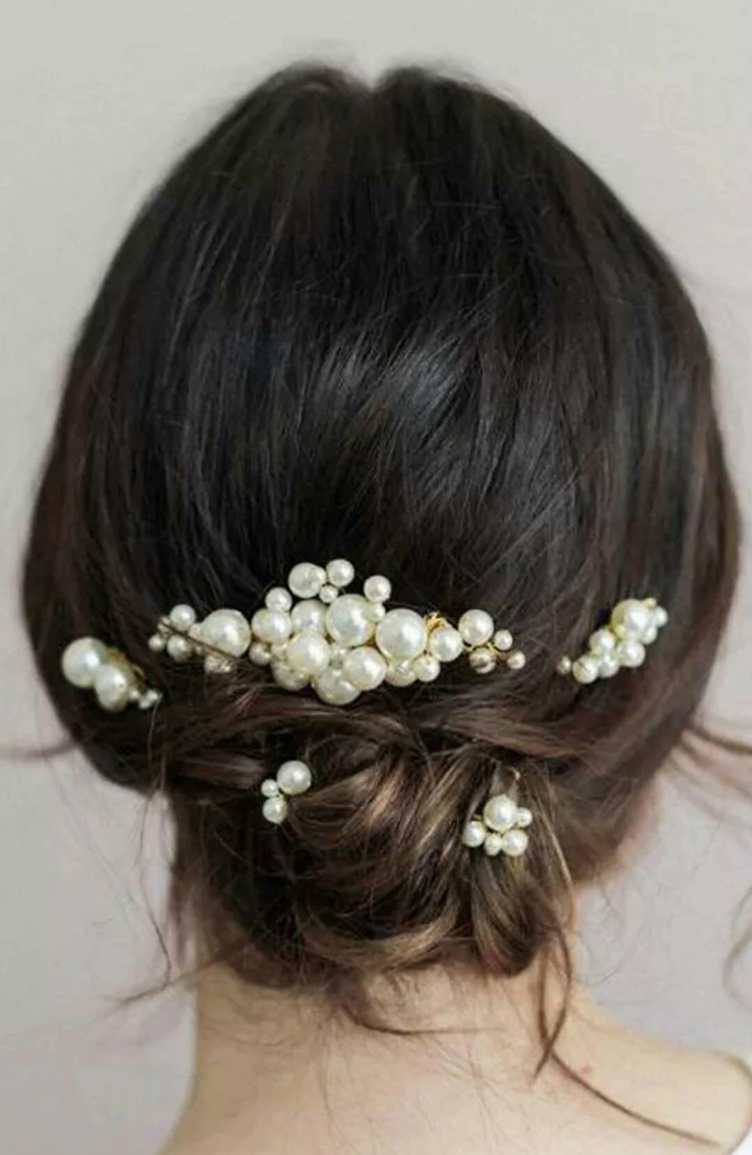 Gold Abbey Pearl Wedding Hair Pins & Combs Wedding Pins Pearls - Etsy