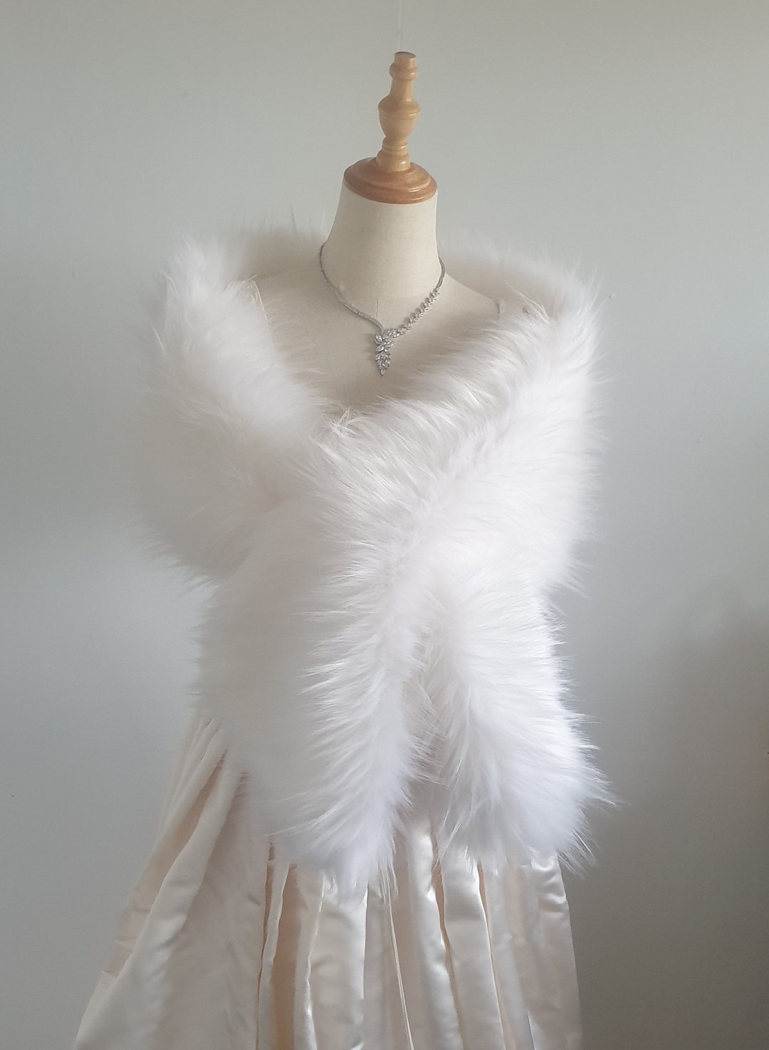 MEDIUM Pure White Faux Fur Bridal Wrap, Wedding Bridal Wrap, Wedding ...