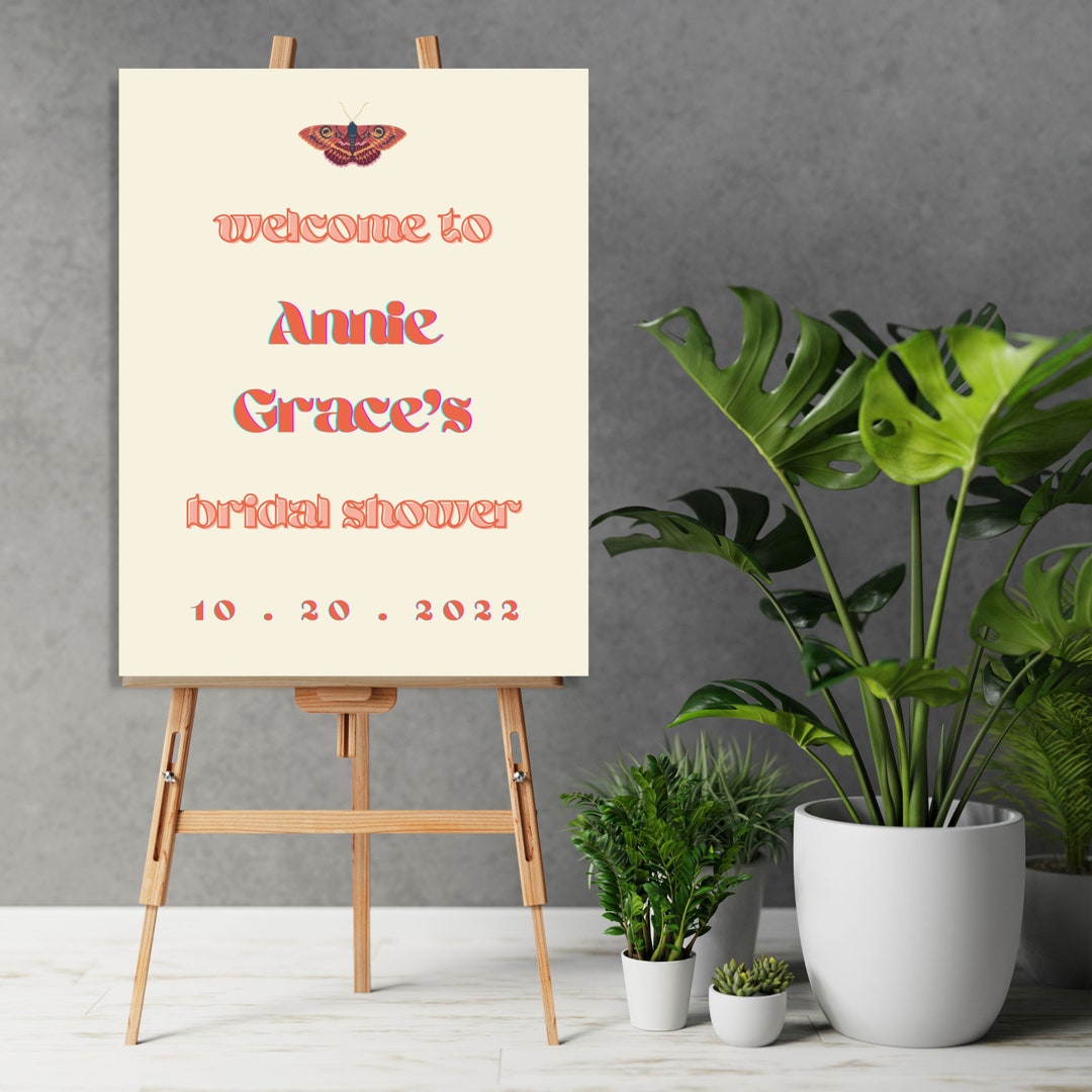 Cream Moth Bridal Shower Sign - Etsy