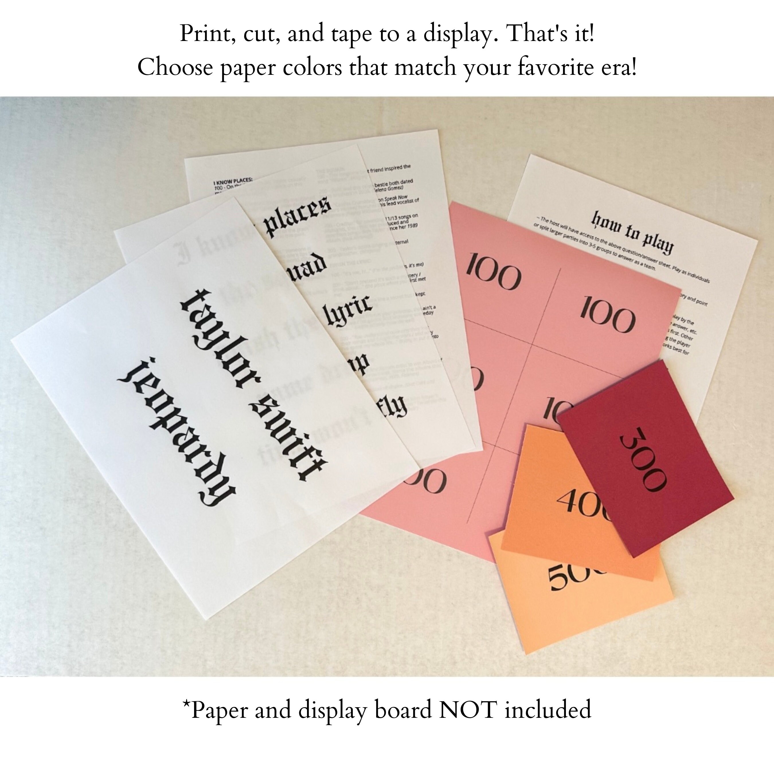 Taylor Swift Jeopardy Printable Game File - Etsy