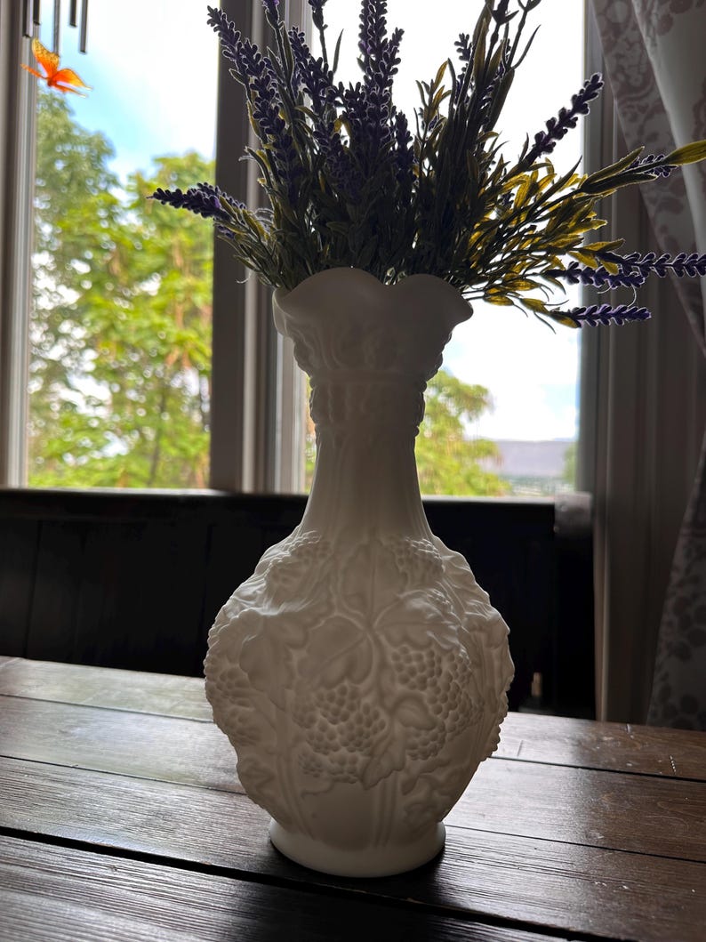 Gorgeous Imperial Glass White Milk Glass Loganberry Vase - Etsy