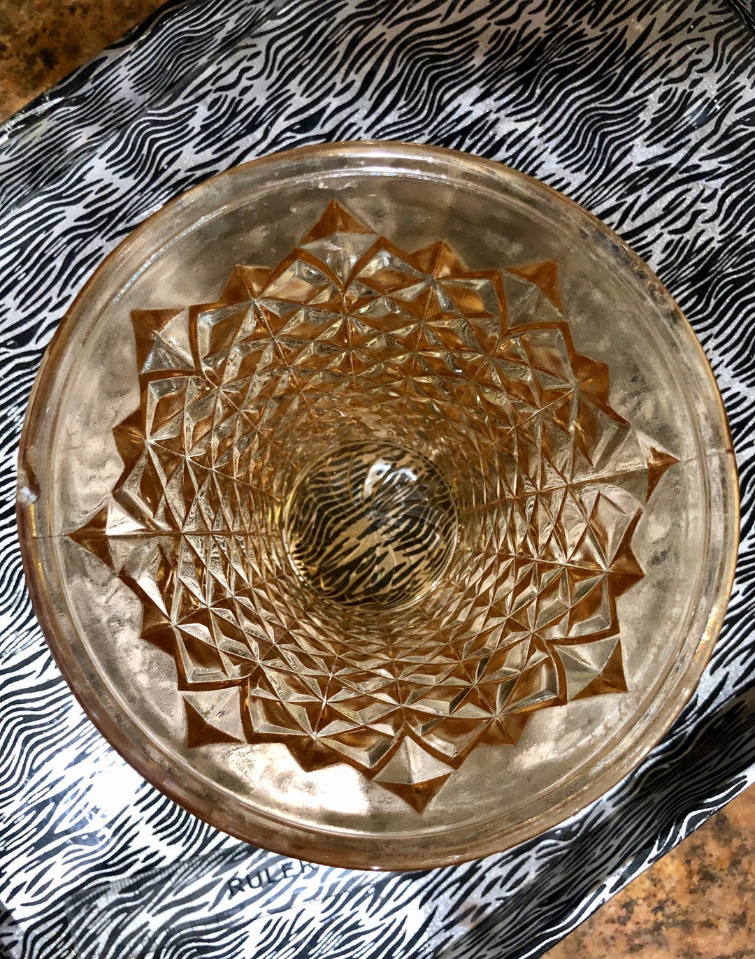 Stunning Sowerby Diamond Carnival Glass Vase 1930’s - Etsy