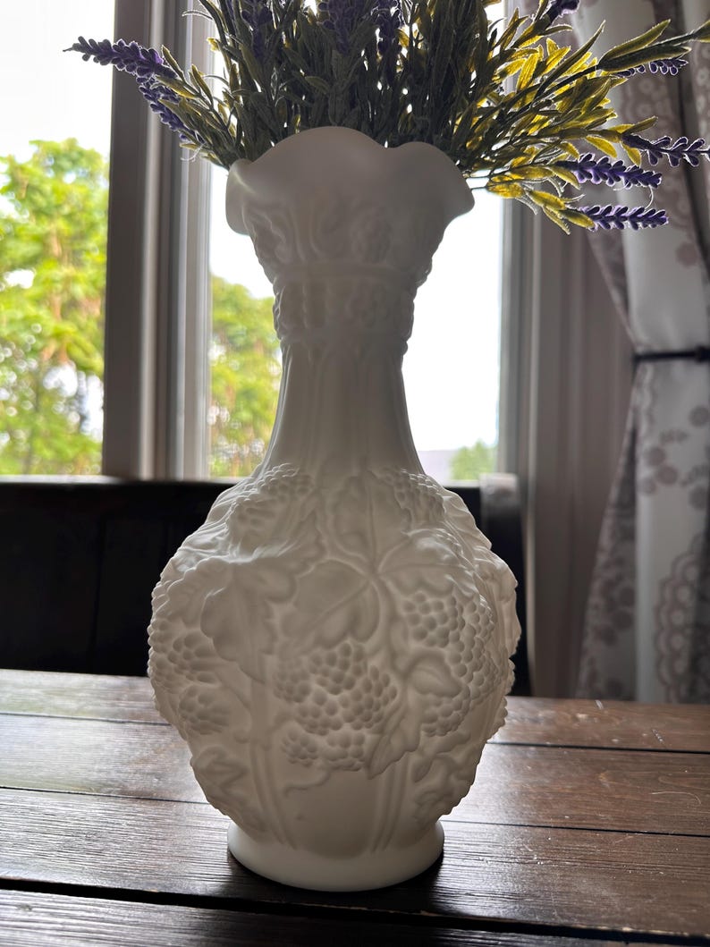 Gorgeous Imperial Glass White Milk Glass Loganberry Vase - Etsy