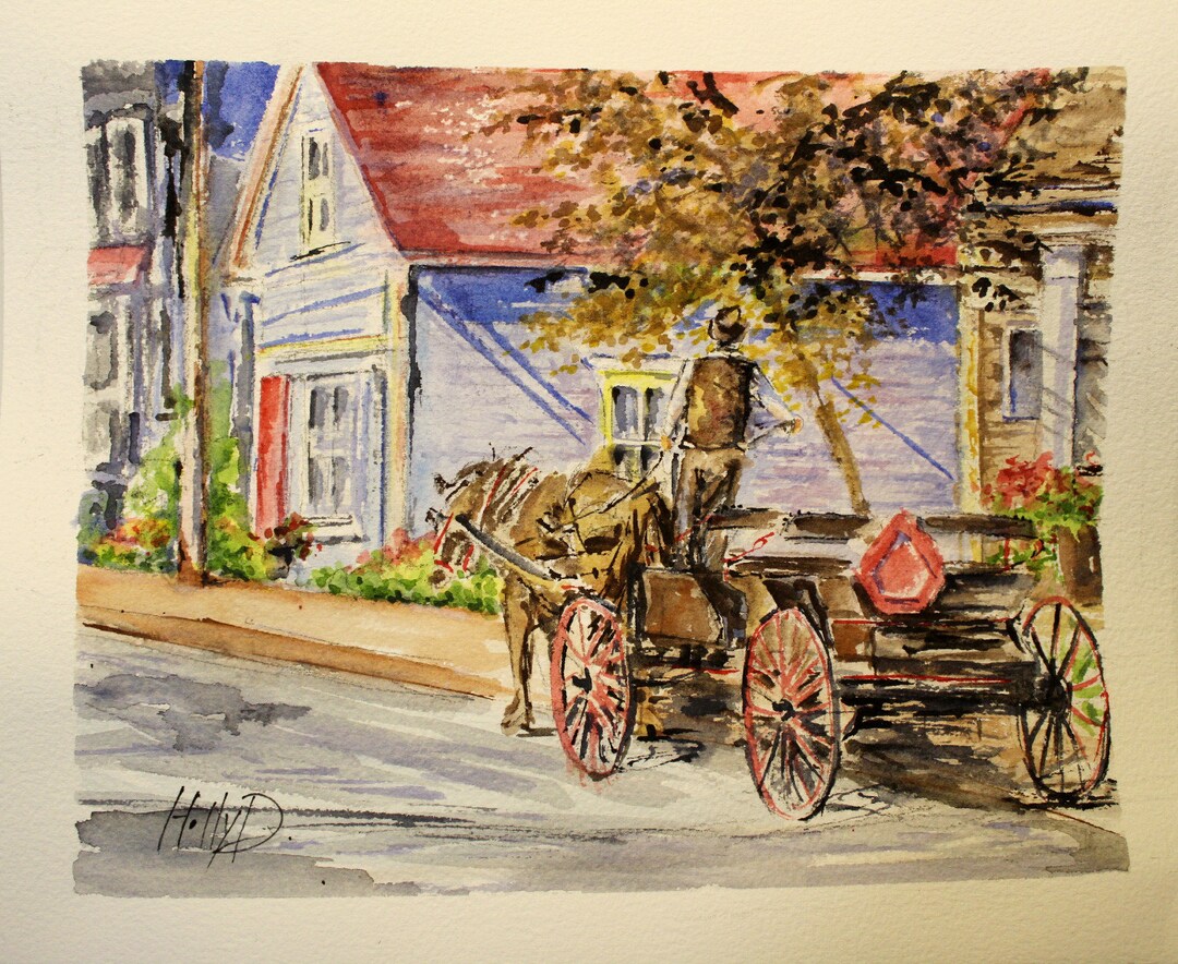 St Jacob's Ontario Watercolour Painting Amish Picture Mennonite Art ...