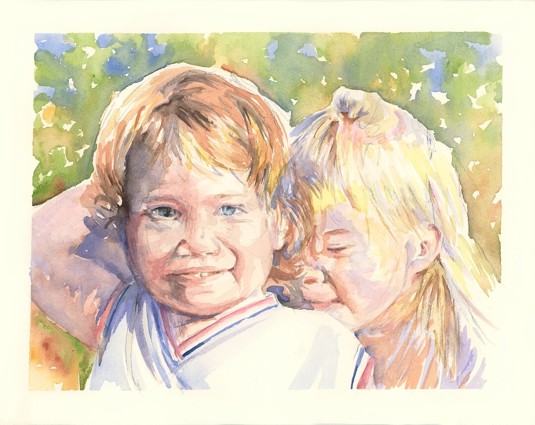 Custom Portrait Painting - Original Watercolour Picture From Photo ...
