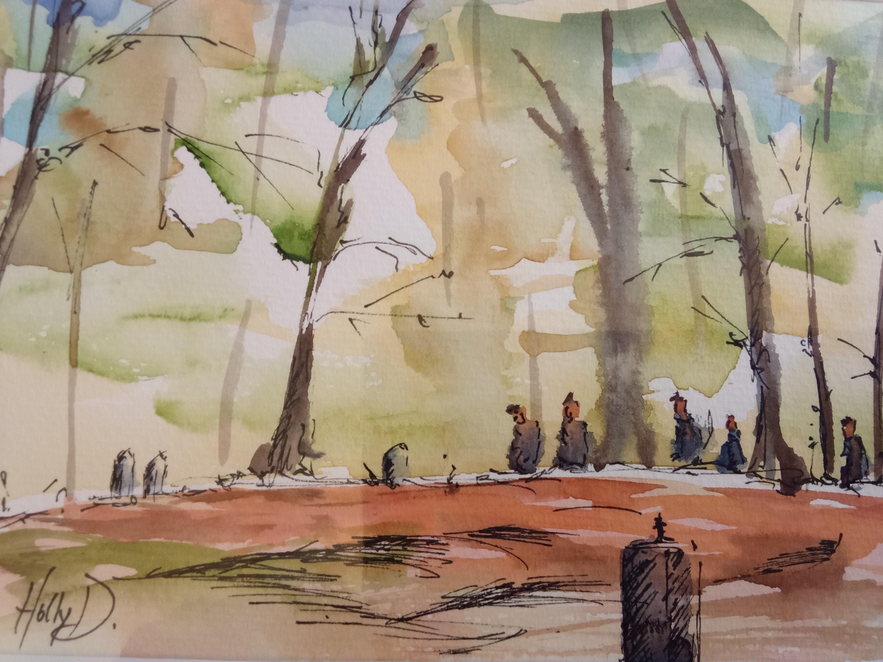At the Grave Painting - Original Watercolour Picture - Midhurst ...