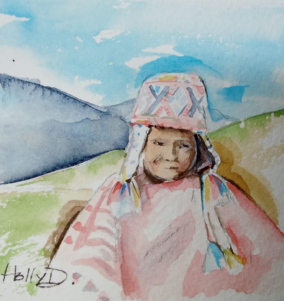 Tiny Peru Painting - Original Watercolour - Cusco Peru Wall Decor ...