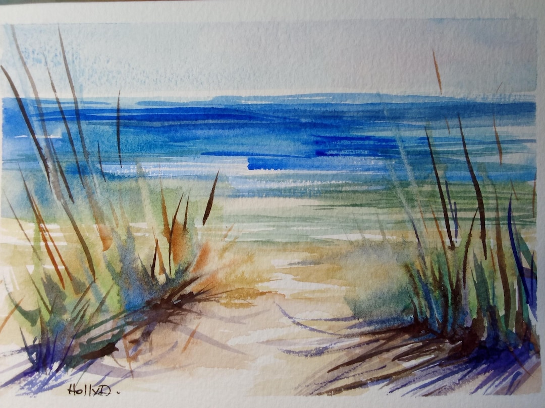 Wasaga Beach Original Watercolour Painting: Lake Michigan Dunes, 5x7 ...