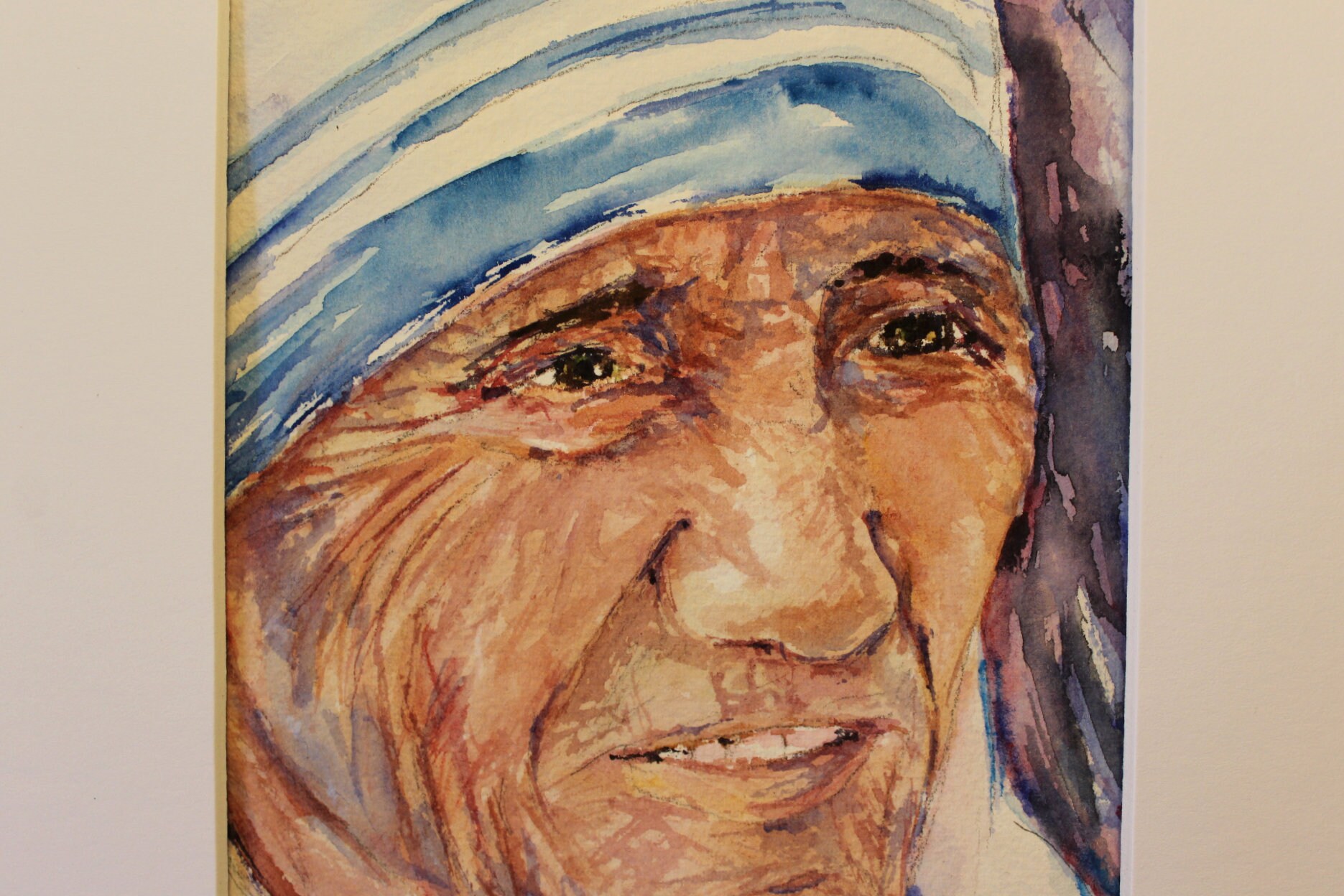 Mother Teresa Painting Original Watercolour Picture Nun Wearing Wimple ...