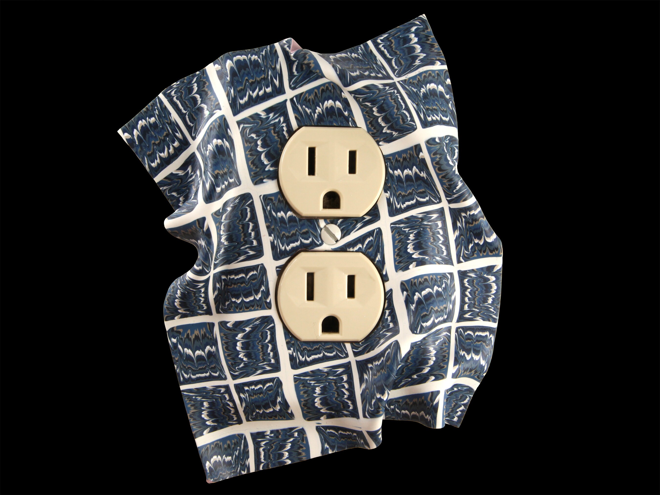 Electrical Outlet Cover, Handmade, One-of-a-kind, Blue, Sparks ...