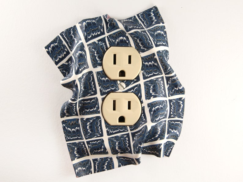 Electrical Outlet Cover, Handmade, One-of-a-kind, Blue, Sparks ...