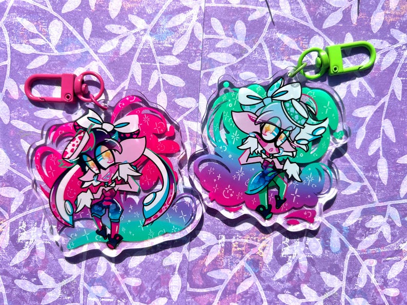 Splatoon Squid Sisters Callie and Marie Acrylic Charm Keychain - Etsy