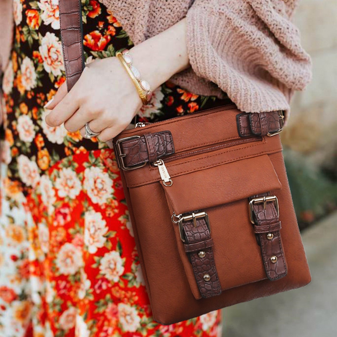 Lightweight Crossbody Bags Soft Faux Leather Messenger Bag Shoulder Bag ...