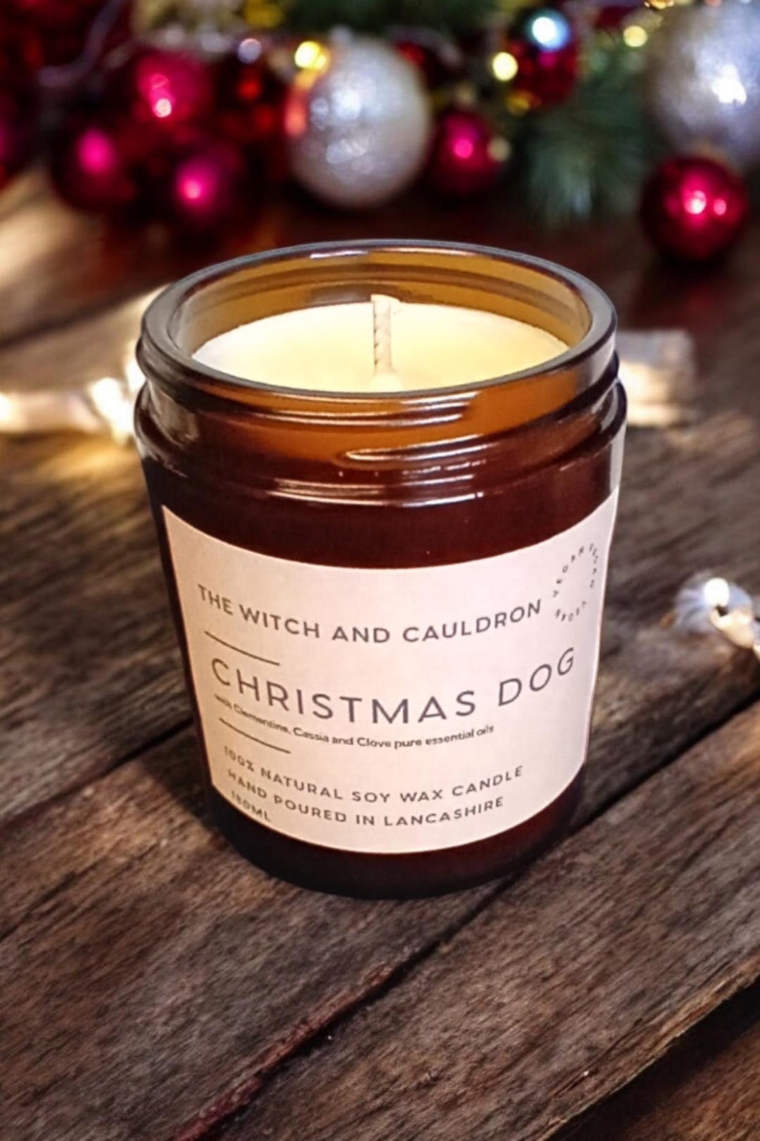 Christmas Dog Candle: Clementine, Cassia, Clove Soy Wax, Dog Friendly ...