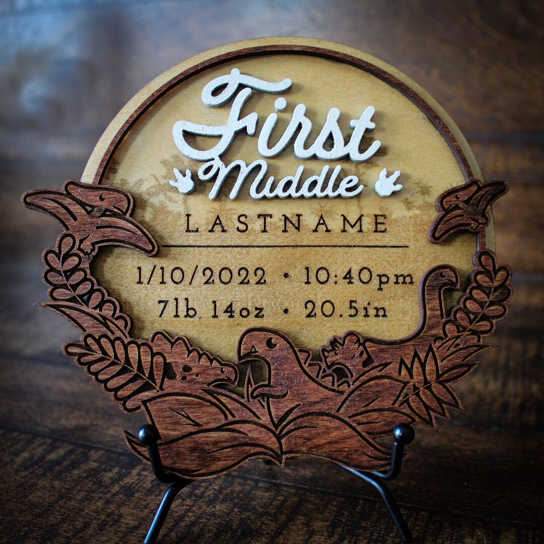 Baby Birth Sign | Round Baby Sign | Baby Crib Sign | Custom Wood Name ...