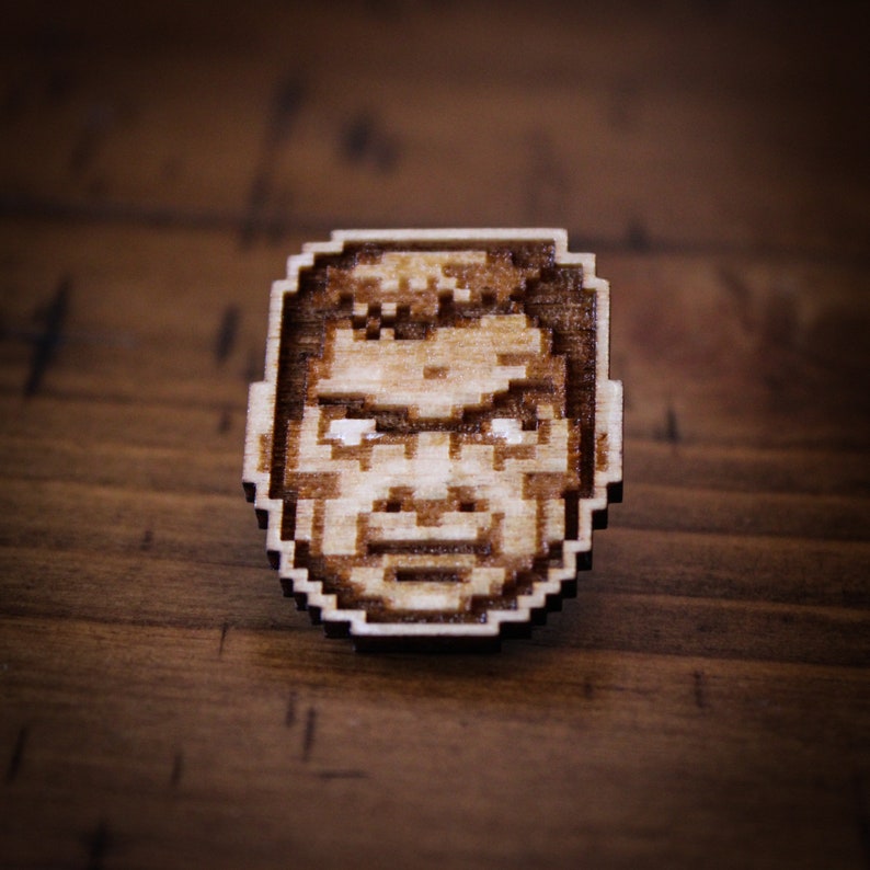 Pixel Doom Guy Wood Pin | Doom Guy Wood Badge | Doom Slayer Pin | Retro ...