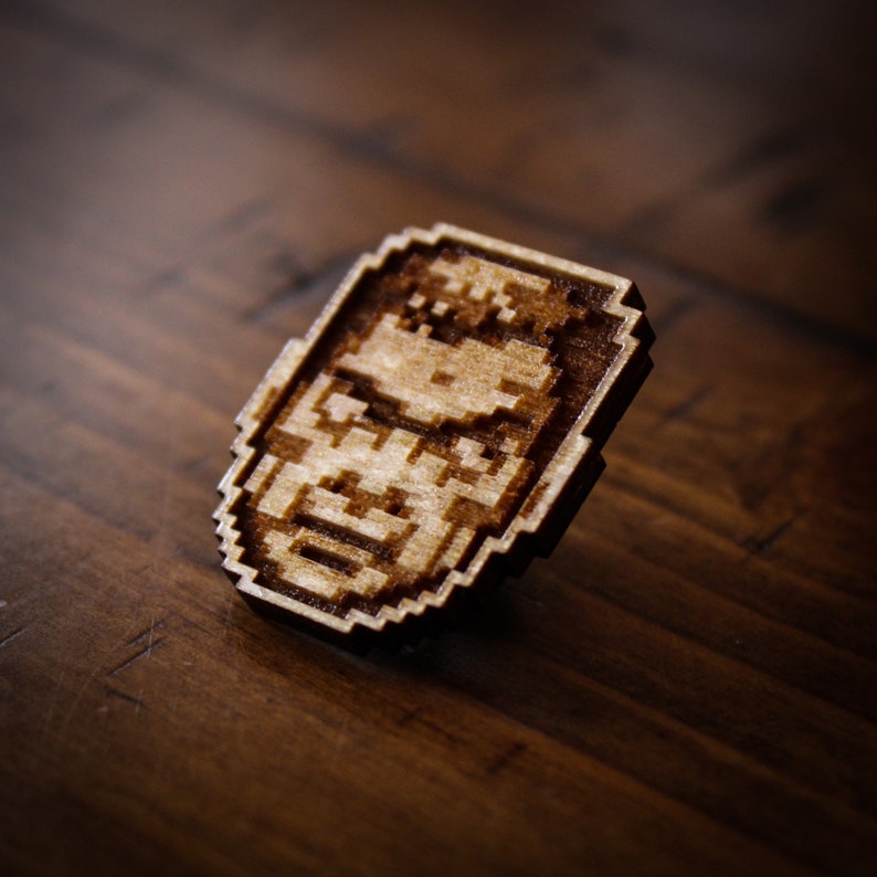 Pixel Doom Guy Wood Pin | Doom Guy Wood Badge | Doom Slayer Pin | Retro ...