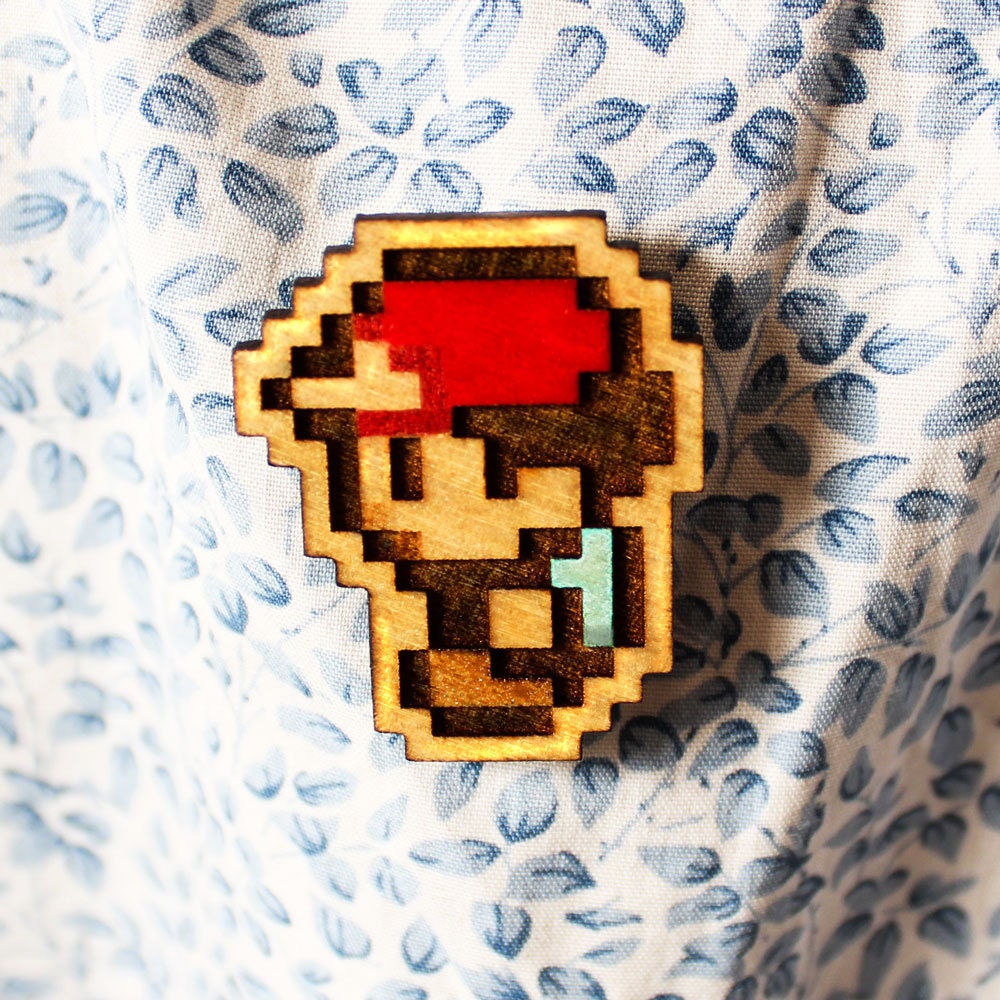 Pixel Pokemon Trainer Wood Pin Pokemon Trainer Wood Badge Pokemon Pins ...